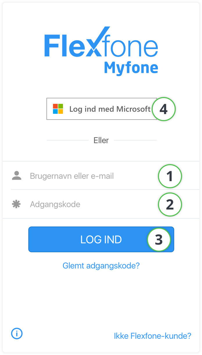Login i Myfone app'en