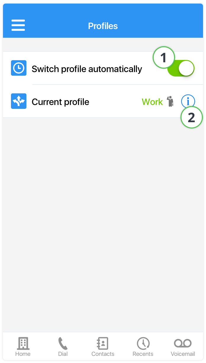 Profiles in the Myfone app