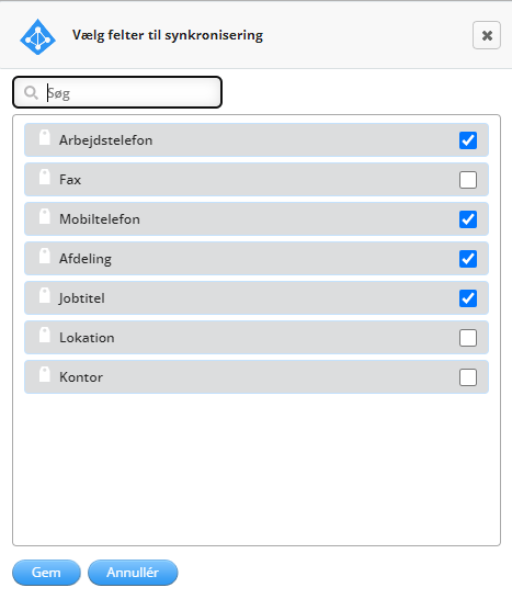 Hvilke felter bliver synkroniseret fra lokal AD til Azure AD? Hvilke felter bliver synkroniseret fra lokal AD til Azure AD?