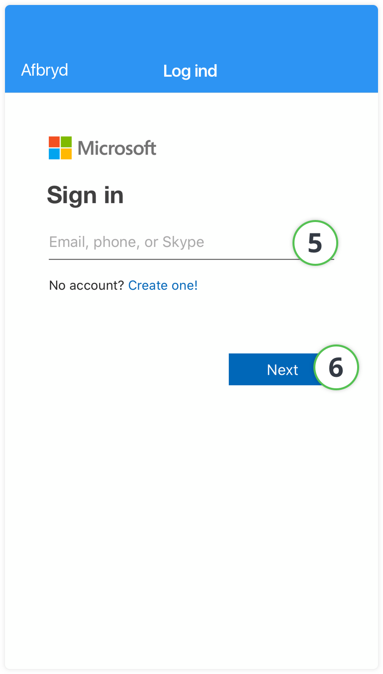 Login i Myfone app'en